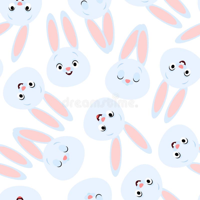 Delicate Seamless Pattern with White Rabbits Stock Vector ...