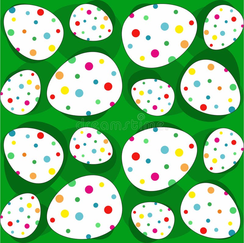 Eggs Decorated with Multicolored Polka Dots - Seamless Pattern - Vector ...