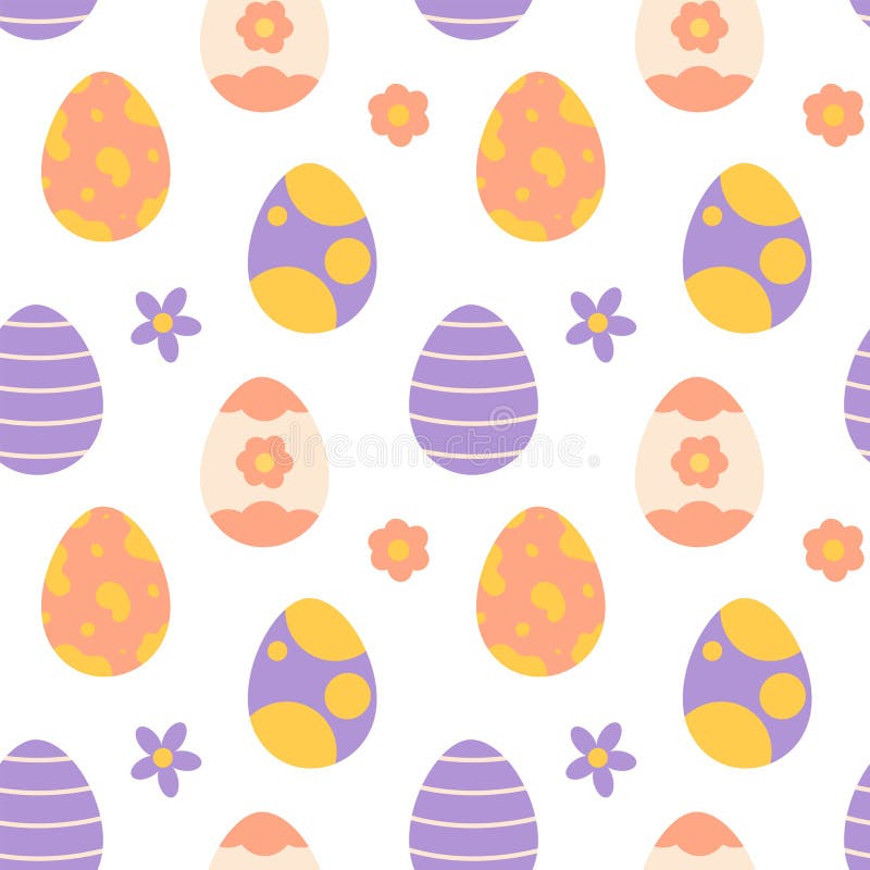 Easter Seamless Pattern with Eggs Stock Vector - Illustration of flat, seamless: 362524832