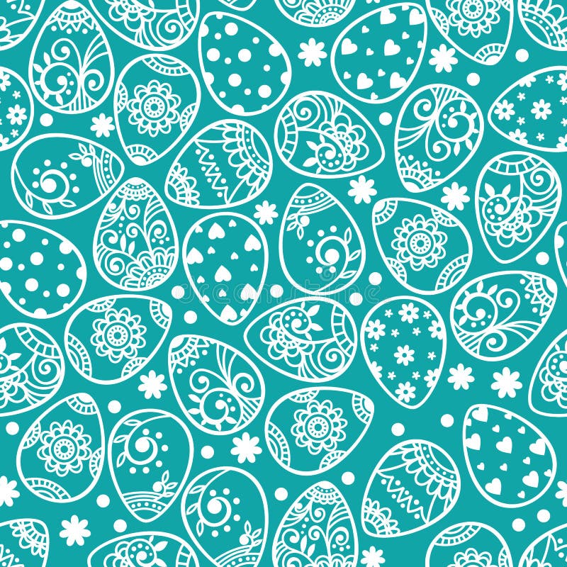 Easter Seamless Pattern with Eggs. Stock Vector - Illustration of ...