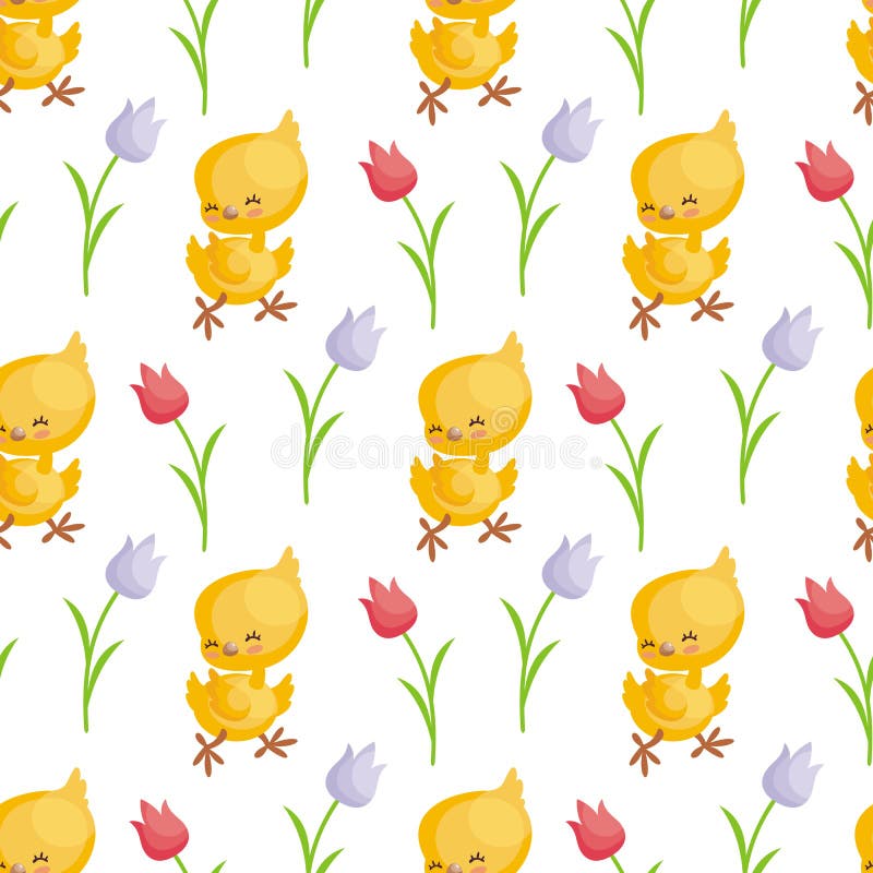 Cute Chick Seamless Pattern Stock Vector - Illustration of textile, childhood: 107941148