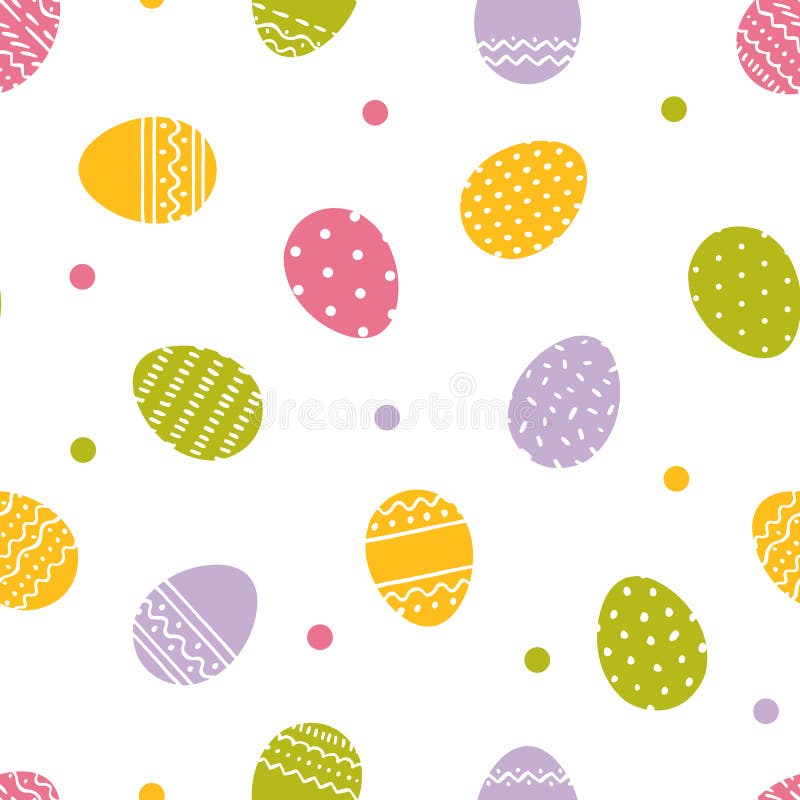 Easter Seamless Pattern in Spring Colors. Background with Easter Eggs ...