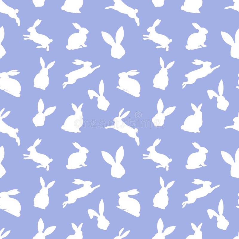 Easter Seamless Pattern of White Rabbit Silhouettes in Different ...
