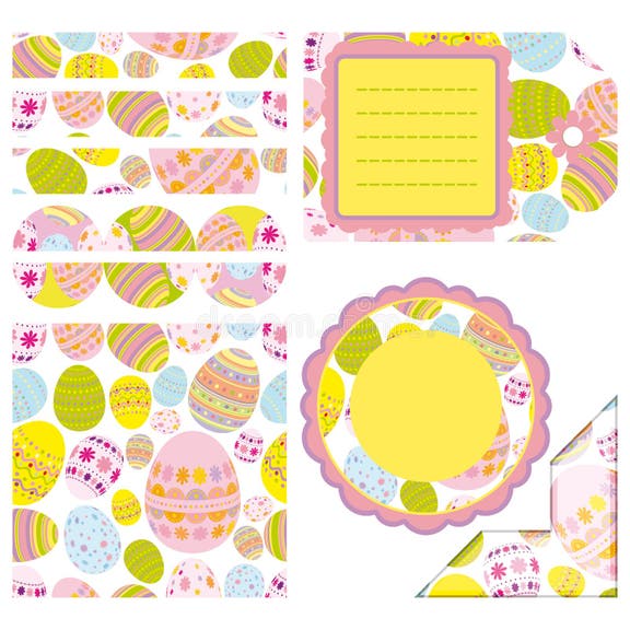 Easter Set of Design Elements Stock Vector - Illustration of bright ...