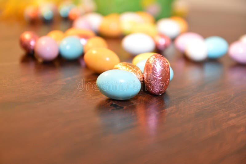 Easter Small Chocolate Eggs Stock Image - Image of eggs, dessert: 111741045
