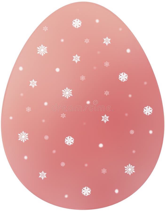 Red Pink Easter Egg with Snow Pattern. Stock Illustration ...