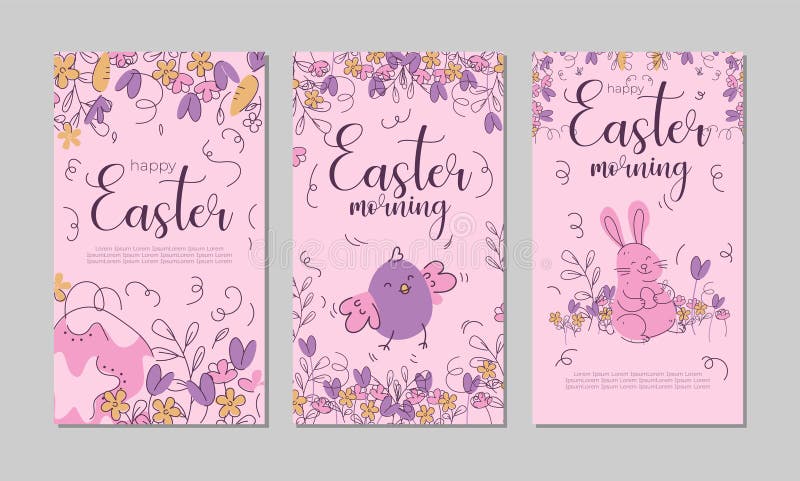 Easter Social Media Template Pack Stock Vector - Illustration of social ...