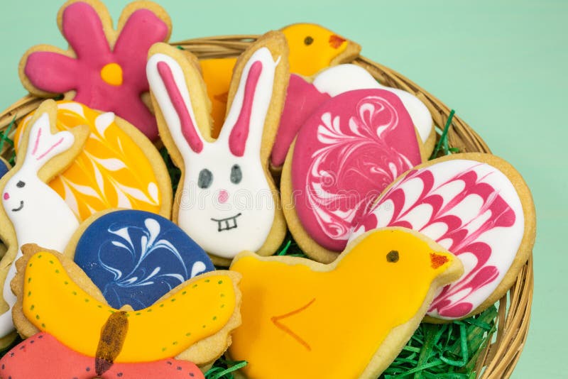Easter and spring cookies stock image. Image of swirl - 213173677