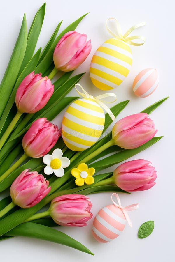 Easter Spring Flower Background Stock Image - Image of yellow, pink ...