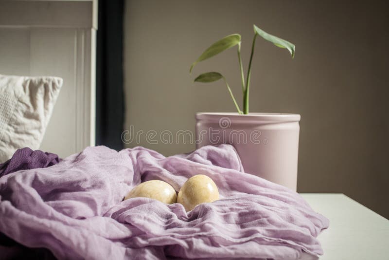 Easter Spring Still Life with Eggs Neutral Colors Stock Photo - Image ...