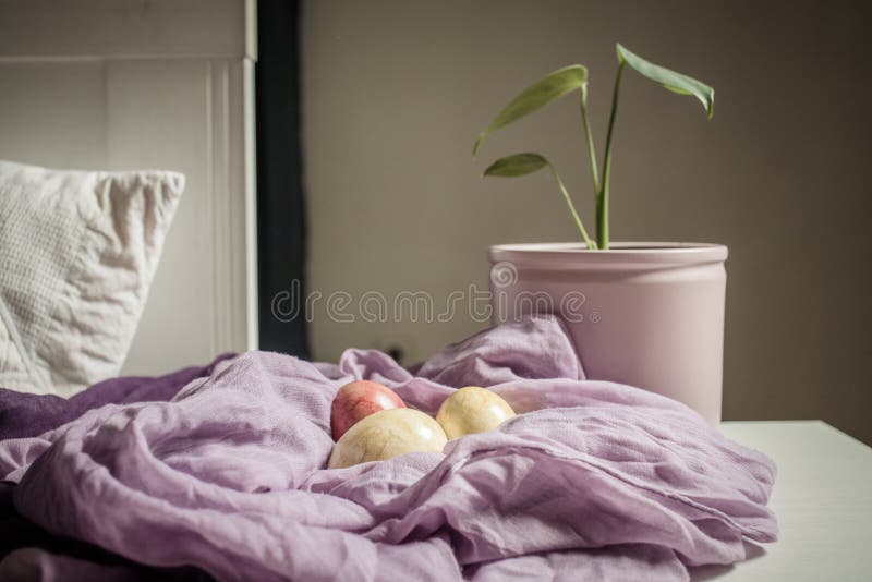 Easter Spring Still Life with Eggs Neutral Colors Stock Photo - Image ...