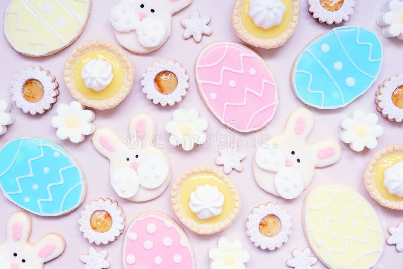 Easter Spring Themed Baking Background Pink Stone Stock Photos - Free ...