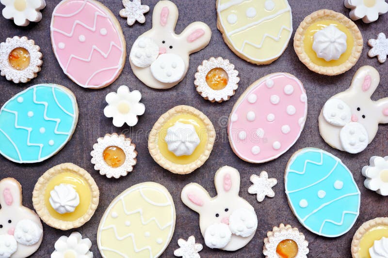 Easter Spring Themed Baking Background Dark Stone Stock Photos - Free ...