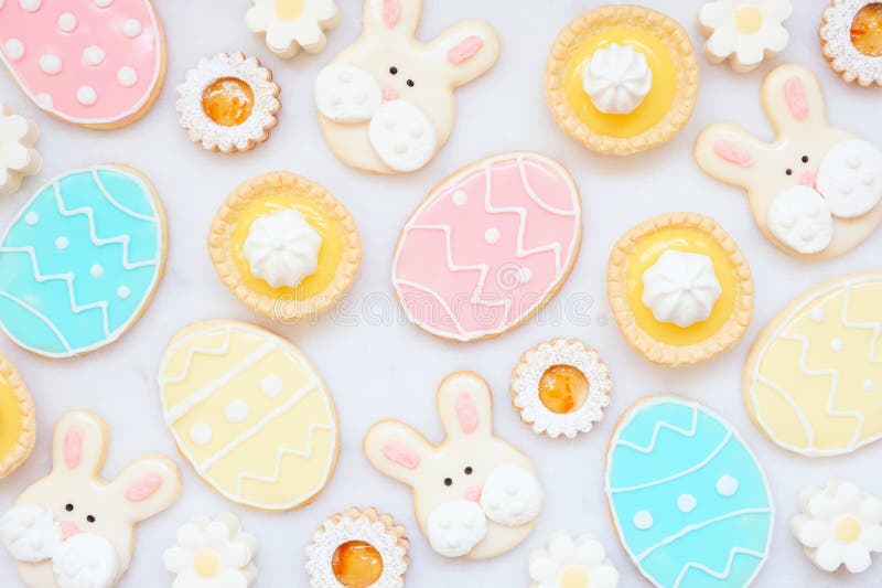 Easter Spring Themed Baking Background White Marble Stock Photos - Free ...