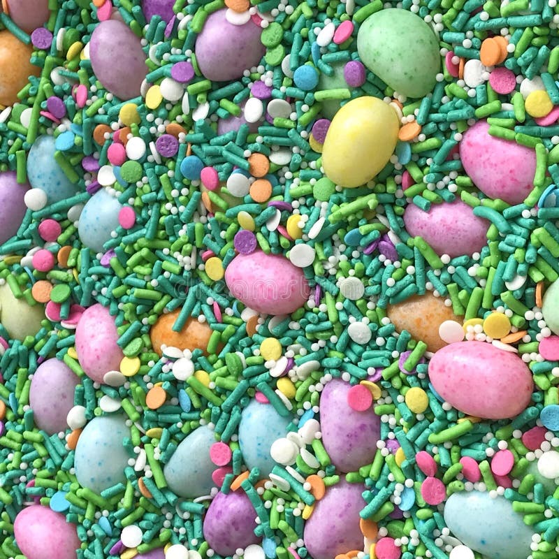 Easter Sprinkles with Pastel Colored Eggs for Background Stock ...