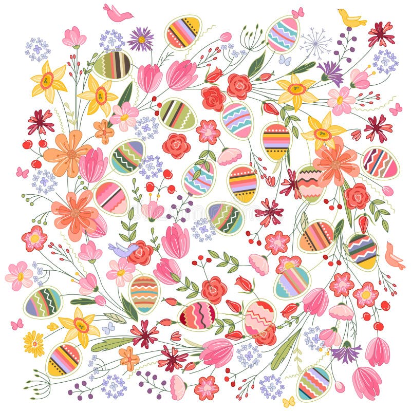 Easter Square Card with a Rabbit and the Dialogue Cloud with Happy ...