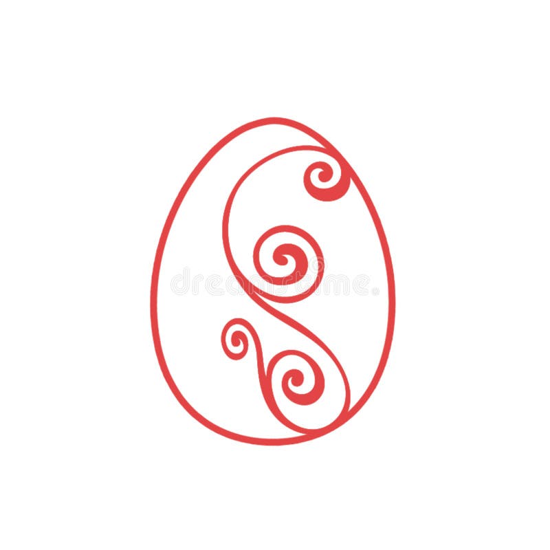 Easter Sticker Print, Egg in Soft Red Color for Your Easter Decoration ...