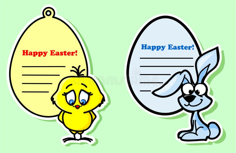 Easter Stickers with the Chicken Vector Stock Vector - Illustration of ...
