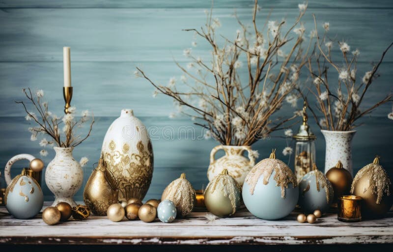 Easter Still Life with Eggs and Flowers Easter Still Life with Quail ...
