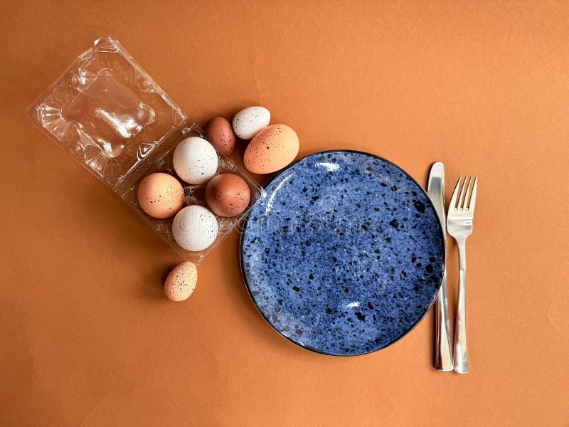 Easter Still Life. Festive Table Place Setting Decoration with Colored ...