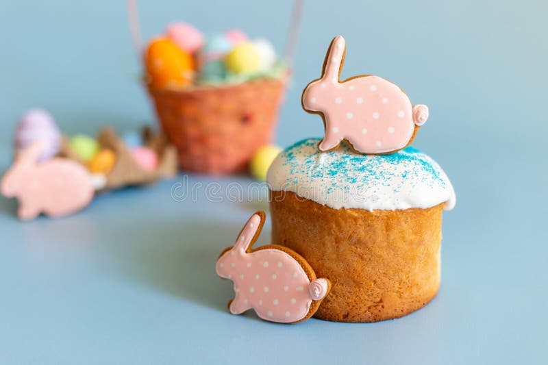 Easter Still Life with Gingerbread in the Form of a Rabbit on an Easter ...