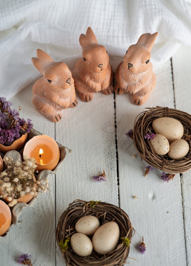 Easter Still Life with Rabbits Stock Photo - Image of baking, snack ...