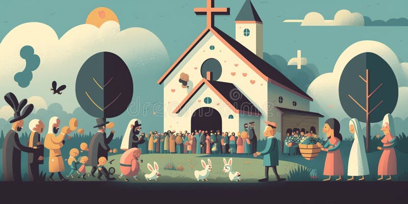 Easter Sunday. Easter Vector Illustration. Cave. Empty Tomb of Jesus ...
