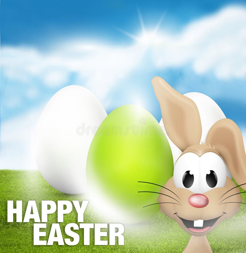 Easter Sunny Sky Illustration Stock Illustration - Illustration of ears ...