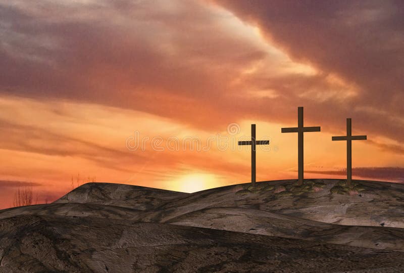 Easter Sunrise Three Crosses Stock Illustration - Illustration of rocky ... Easter Sunrise Three Crosses Stock Illustration - Illustration of rocky ...