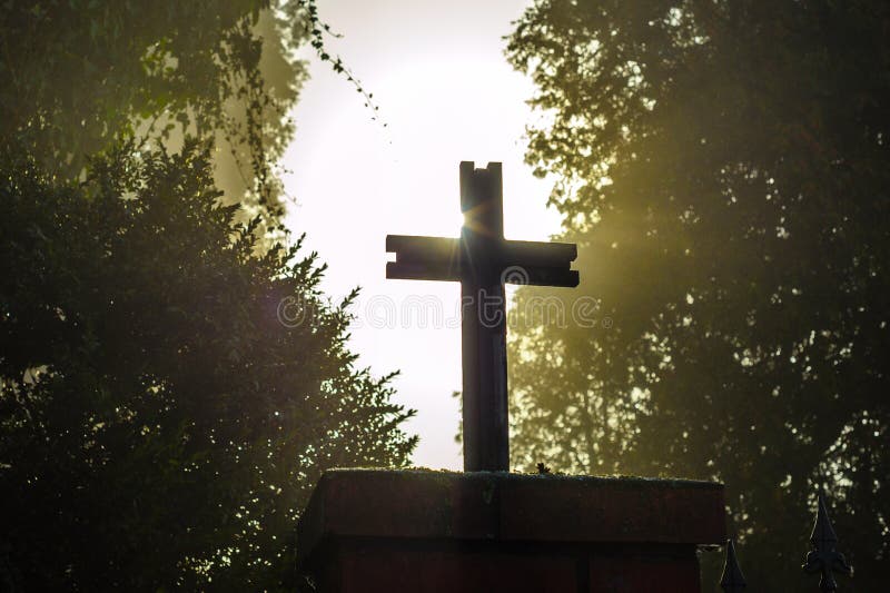 Cross and Rays of Light. Christian Symbol Stock Image - Image of symbol ...