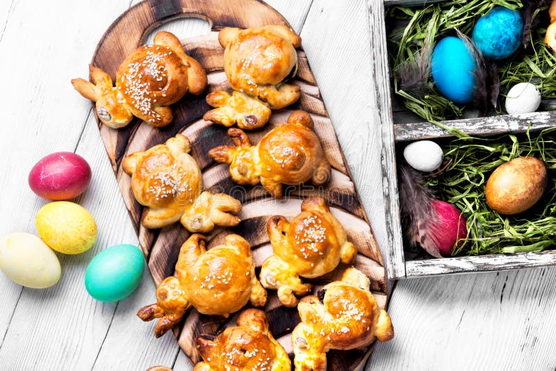 Easter symbolic bun stock photo. Image of rustic, easter - 106629744