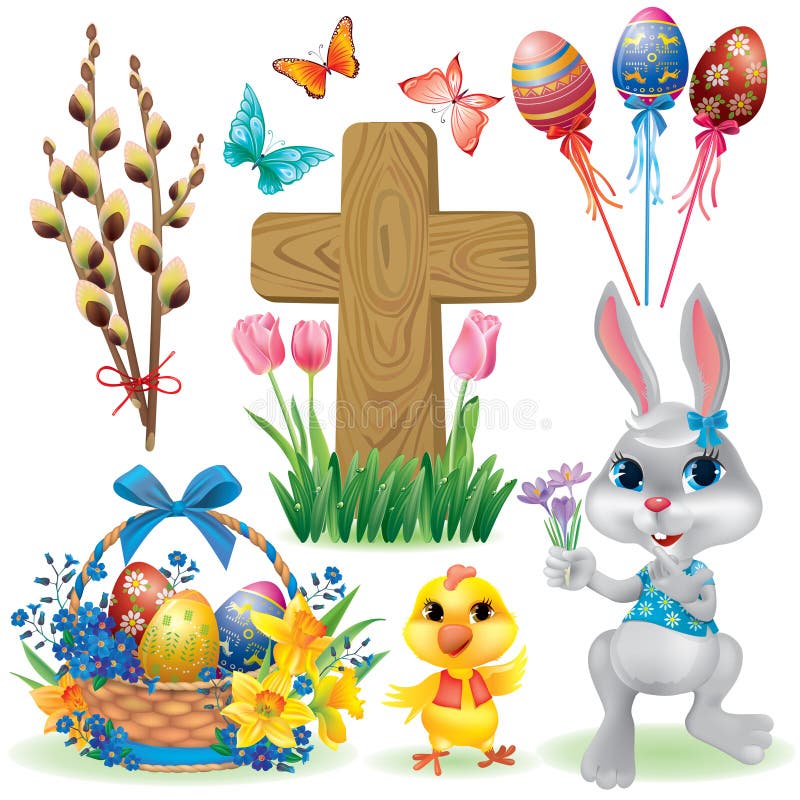 Easter symbols set stock vector. Illustration of custom - 28645693