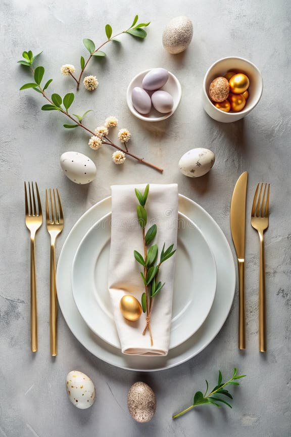 Easter Table Decorations. Stylish Easter Brunch Table Setting with ...
