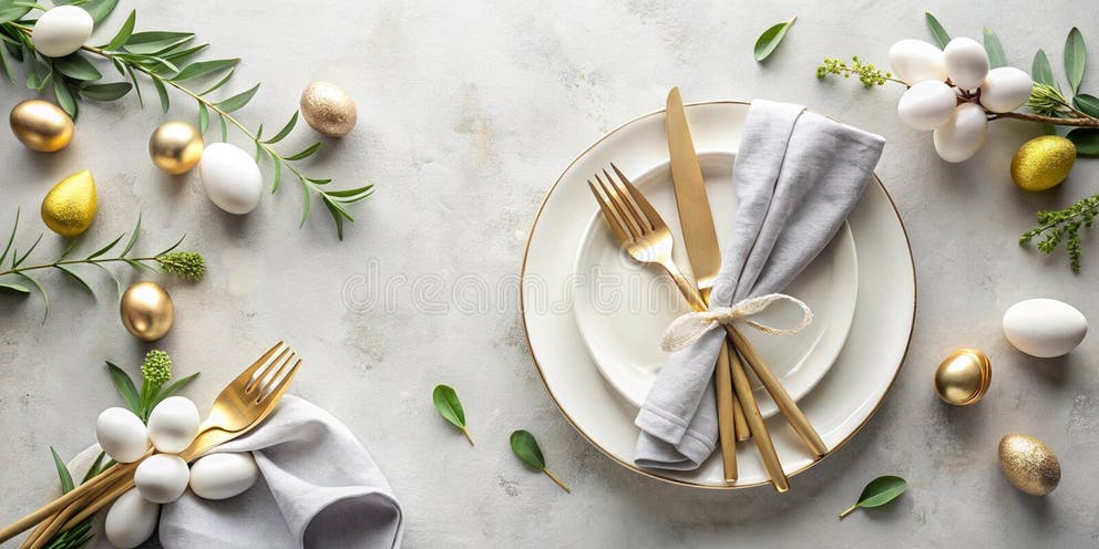 Easter Table Decorations. Stylish Easter Brunch Table Setting with ...