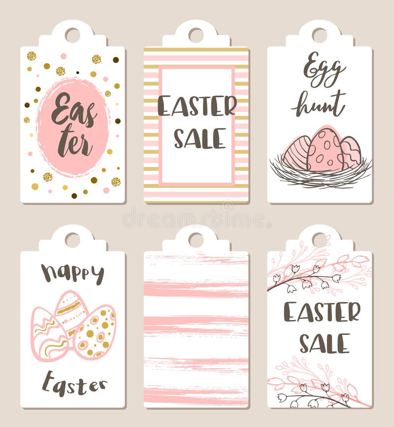 Easter Tags for Holiday Sale Stock Vector - Illustration of decorative ...