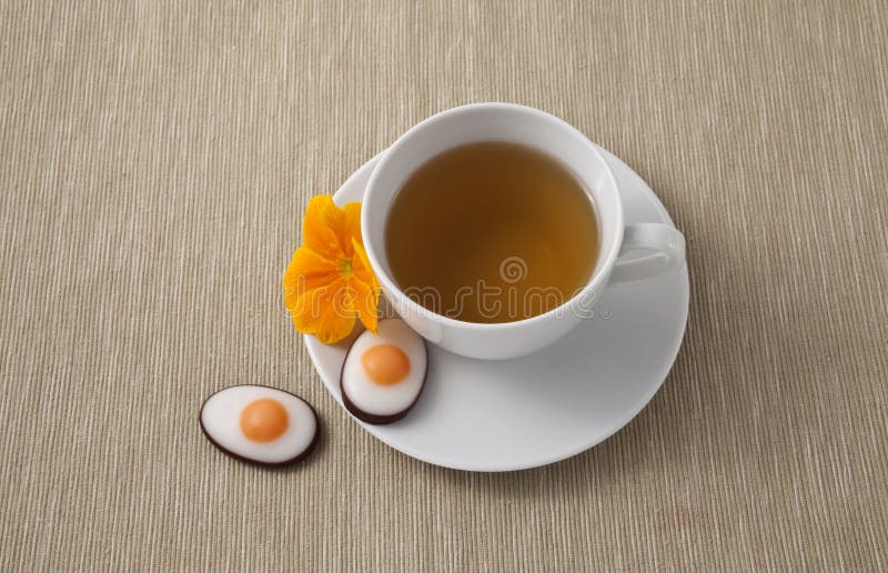 Easter tea with candies stock image. Image of candy, spring - 38858539