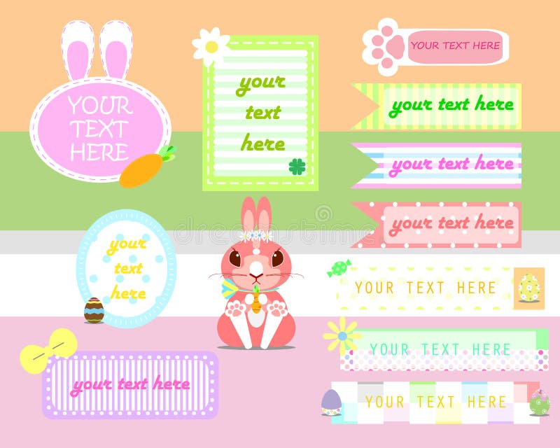 Easter text box banner set stock vector. Illustration of concept ...