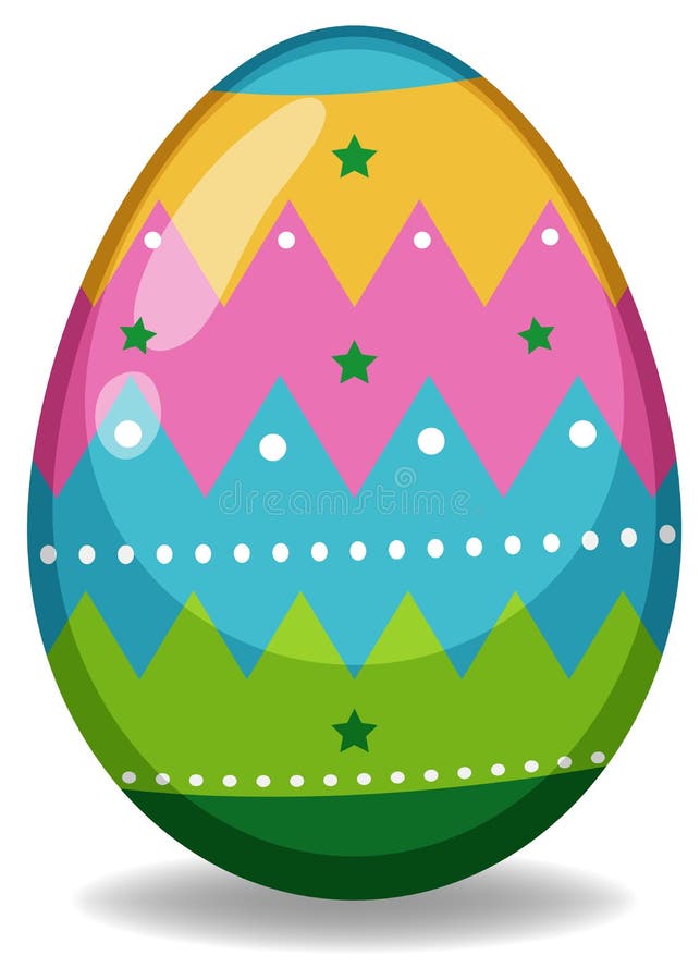 Easter Theme with Decorated Egg in Colorful Patterns Stock Vector ...