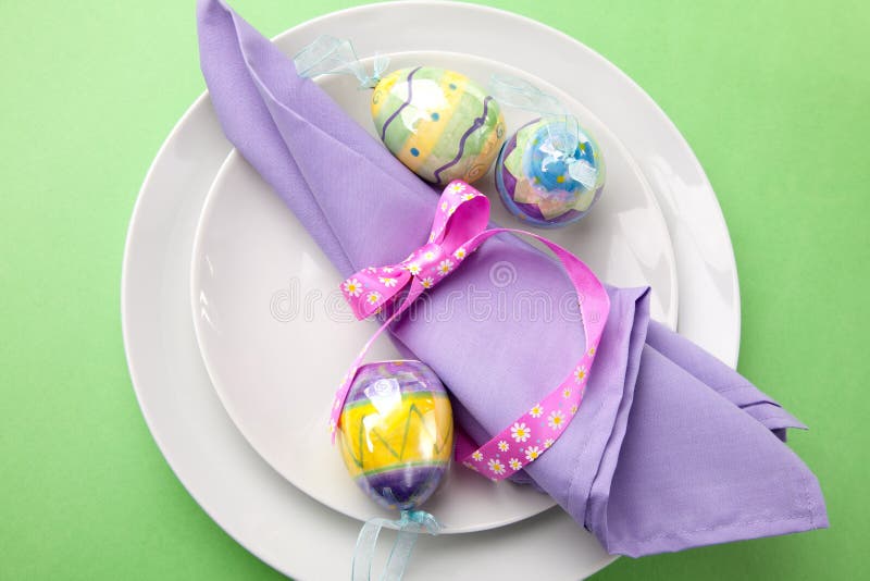 Easter theme table setting stock photo. Image of celebration - 12912796