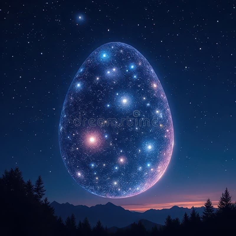 Easter-Themed Astronomical Scene Stock Illustration - Illustration of ...