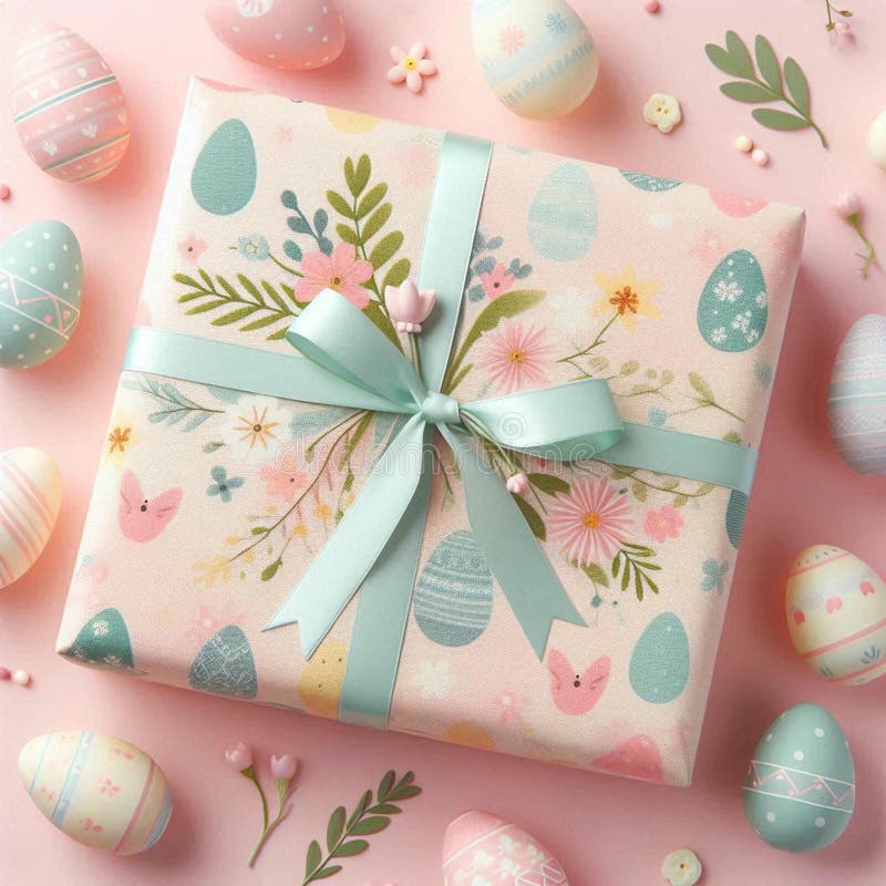 Easter-themed Gift Box in Setting Suggests a Spring Theme Stock ...