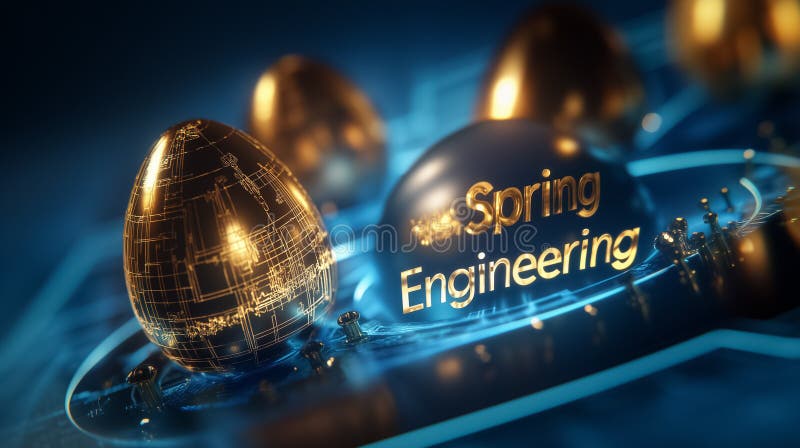 Easter-themed Illustration Merging Industrial Design, Featuring Golden ...