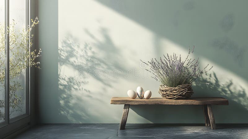 Easter-Themed Wall Design Interior Mockup Stock Illustration ...