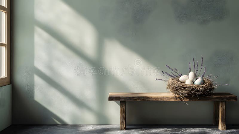 Easter-Themed Wall Design Interior Mockup Stock Illustration ...