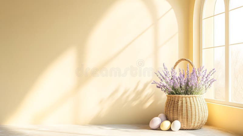 Easter-Themed Wall Design Interior Mockup Stock Illustration ...
