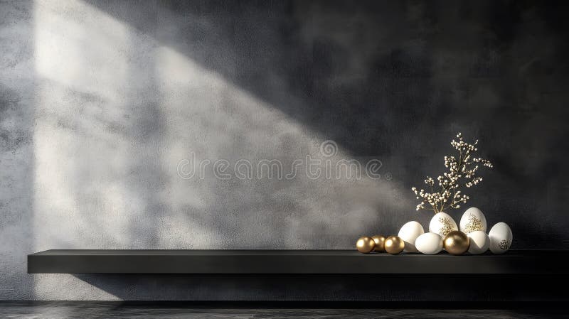 Easter-Themed Wall Design Interior Mockup Stock Illustration ...