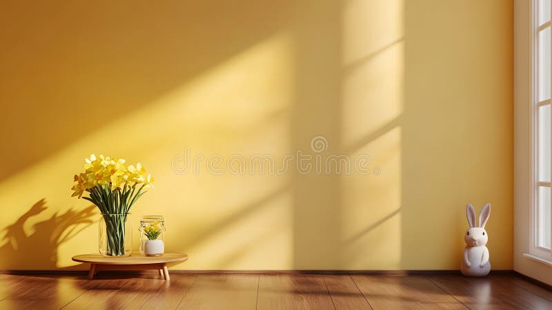 Easter-Themed Wall Design Interior Mockup Stock Illustration ...