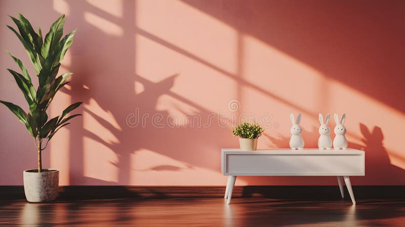 Easter-Themed Wall Design Interior Mockup Stock Illustration ...