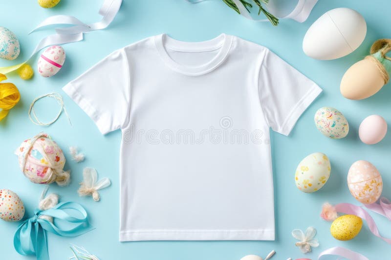 Easter-themed White T-shirt Mockup for Creative Design Ideas Stock ...