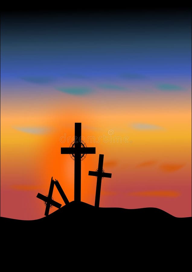 Easter-Three Crosses stock vector. Illustration of color - 16517268